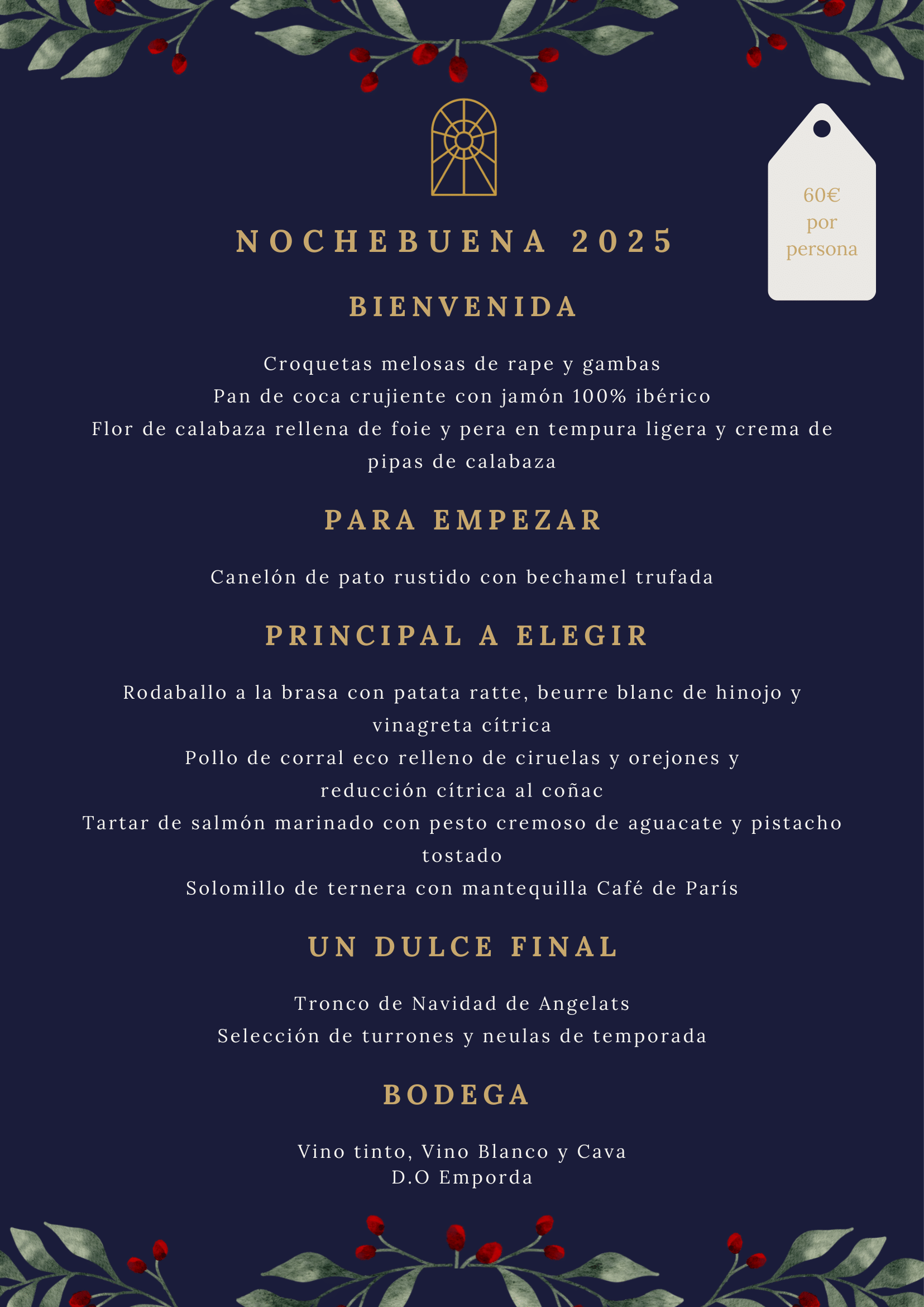 Menu de Navidad · Hotel Angelats